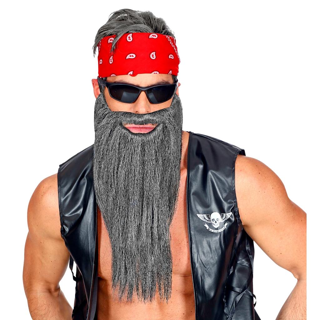 Grauer langer Bart mit Schnauz | Perücken & Bärte | Kostüme | Party ...